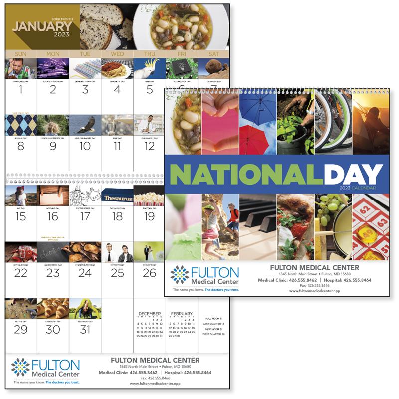 13 Month Wall Calendar National Day