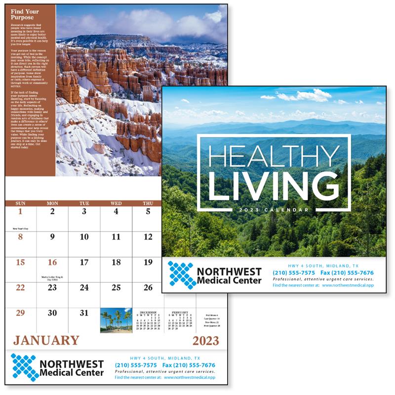 13 Month Wall Calendar - Healthy Living - C773