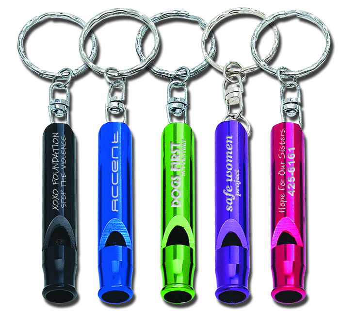 Laser Engraved Whistle Key Ring